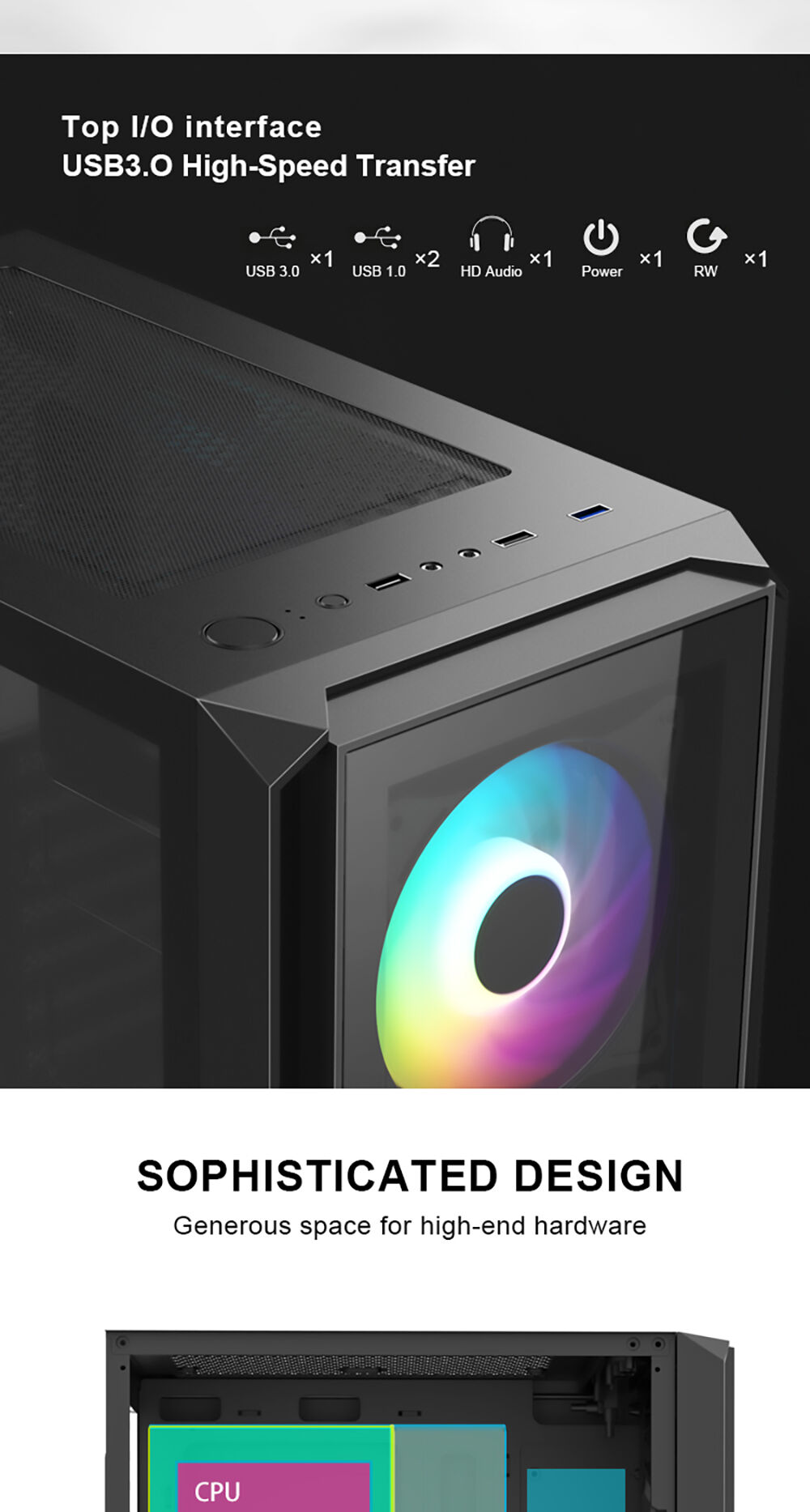 Factory Oem Low Price Tempered Glass Panel Gaming Pc Case Atx Gaming ...