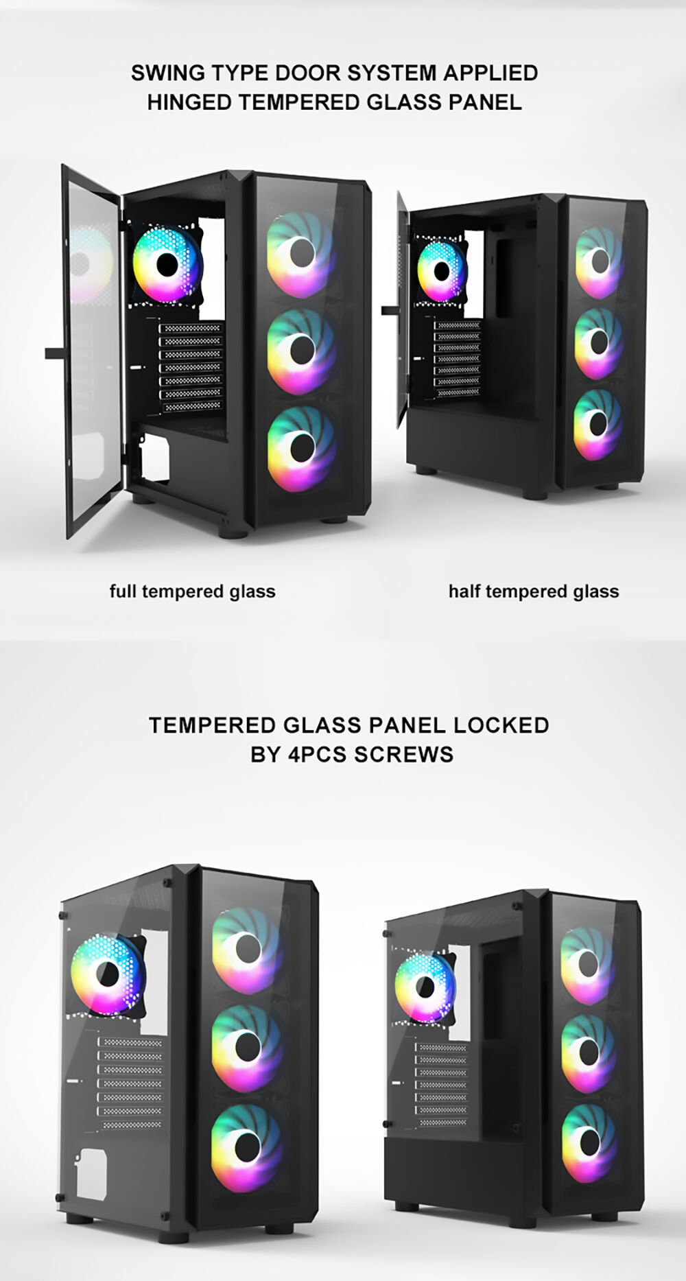 Factory Oem Low Price Tempered Glass Panel Gaming Pc Case Atx Gaming ...