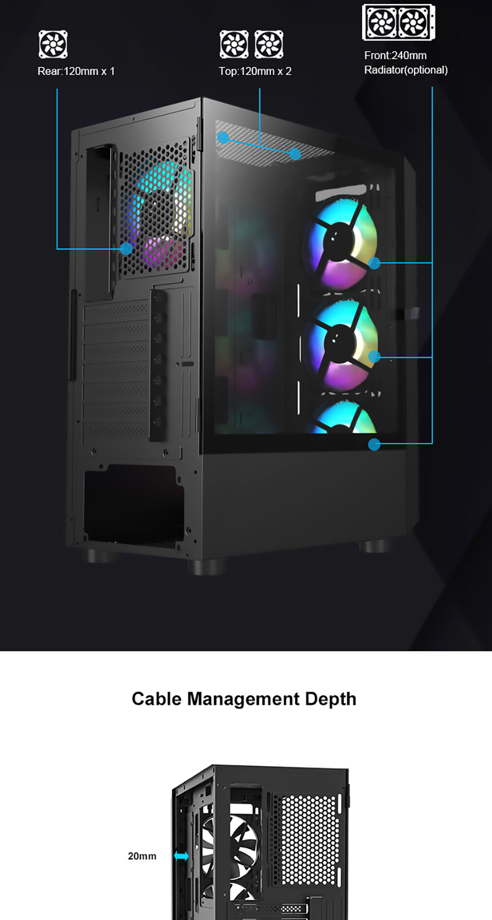 Factory Oem Low Price Tempered Glass Panel Gaming Pc Case Atx Gaming ...
