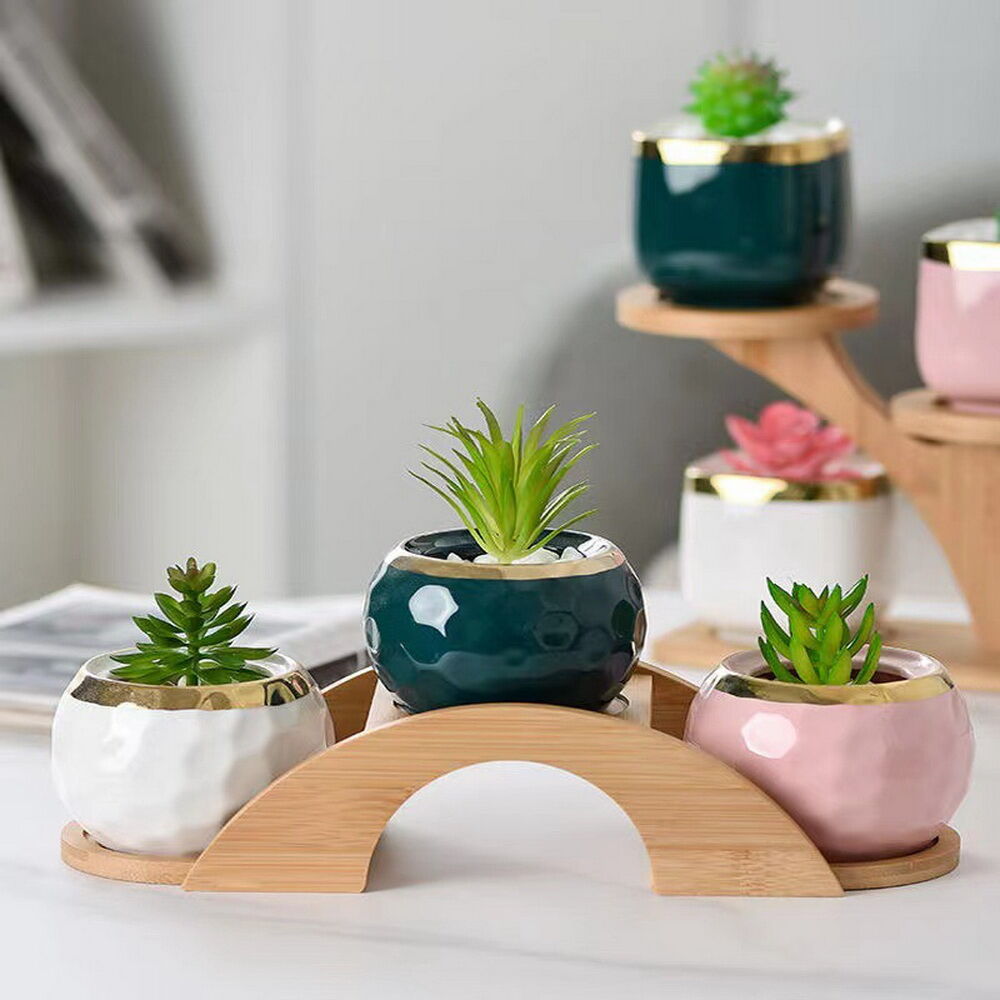 Buy China Wholesale Decorative Design 3 Layers Bamboo Desktop Potted ...