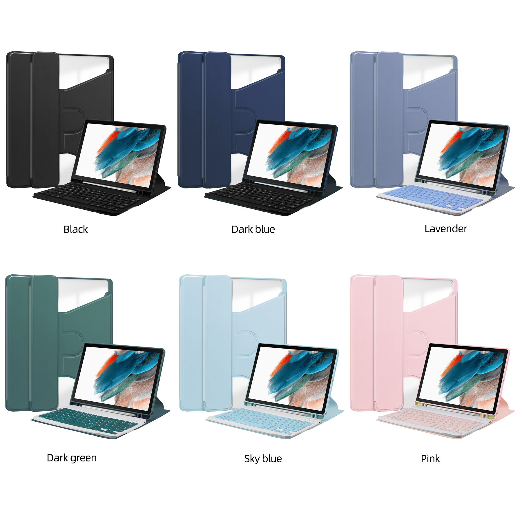 Cyke 360°rotate The Transparent Tape Keyboard Magnetic Detachable ...