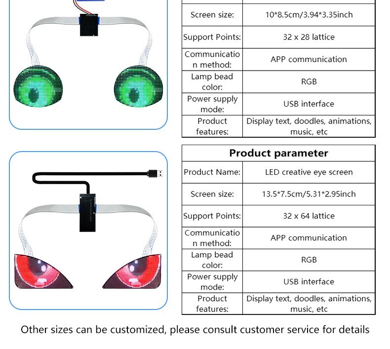 Winking Eyes Led Panel Display Led Angel Eyes Blinking Screen App ...