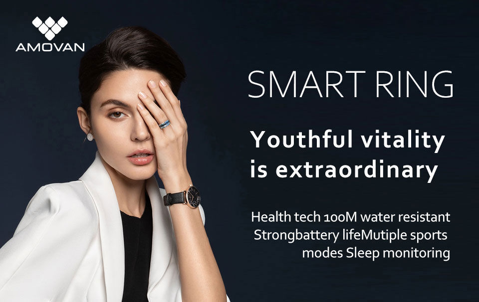 Amovan Smart Rings With App Used For Health Care Heart Rate Measurement ...