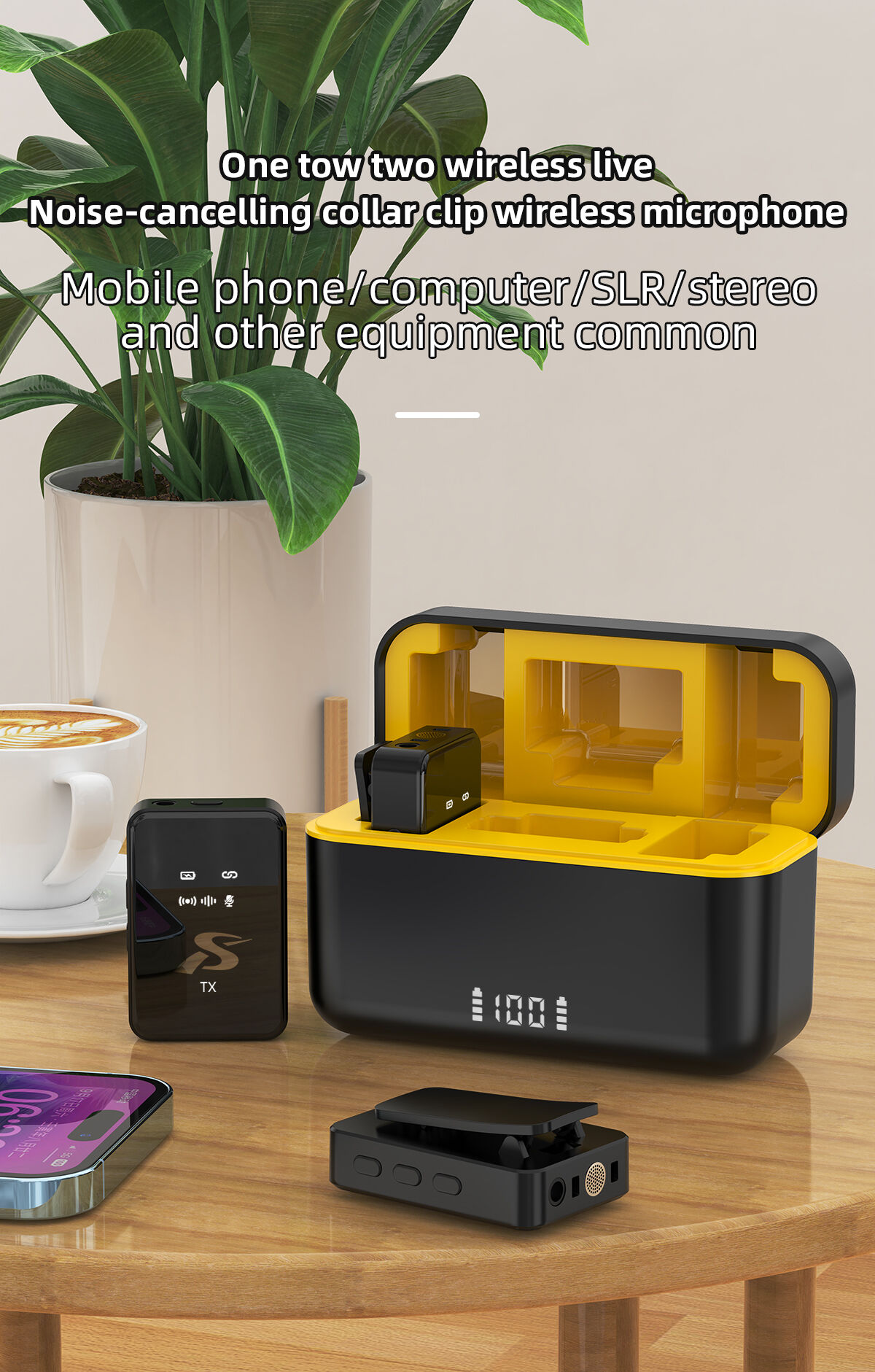 Sx12 Professional Wireless Microphone With Charging Case Noise ...