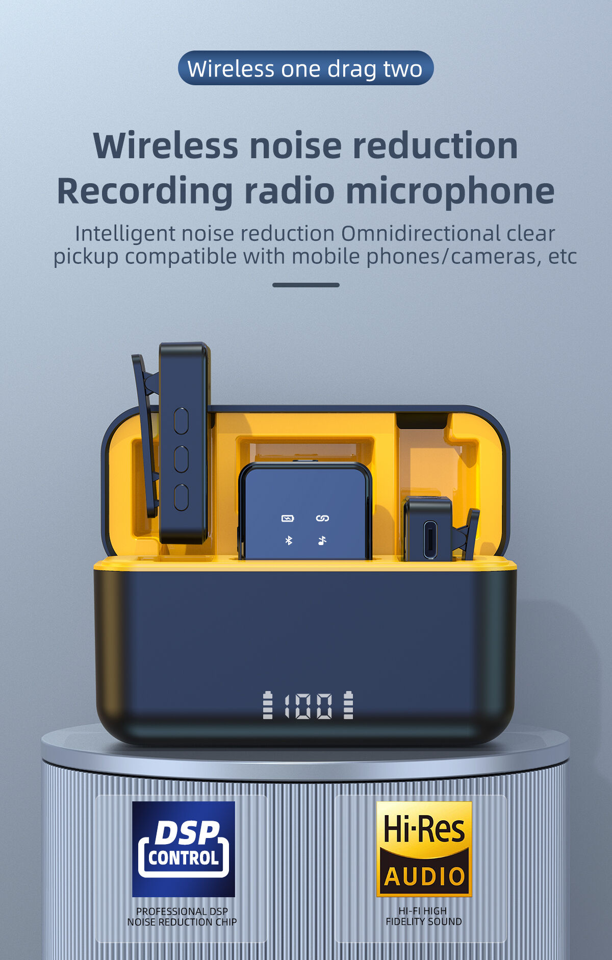 Sx12 Professional Wireless Microphone With Charging Case Noise ...