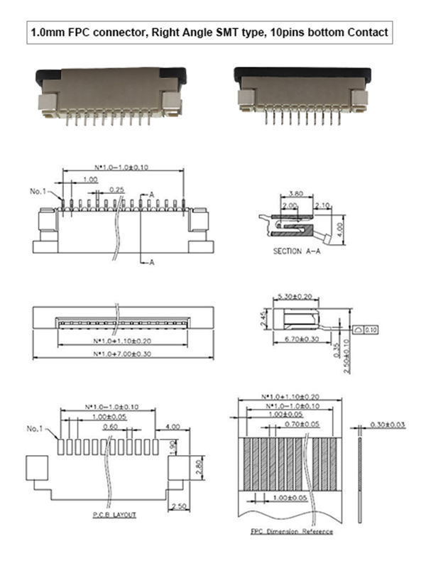 Factory Direct High Quality China Wholesale Fpc Connector 0.3mm Smd Flip Lock Type Height 1.0mm ...