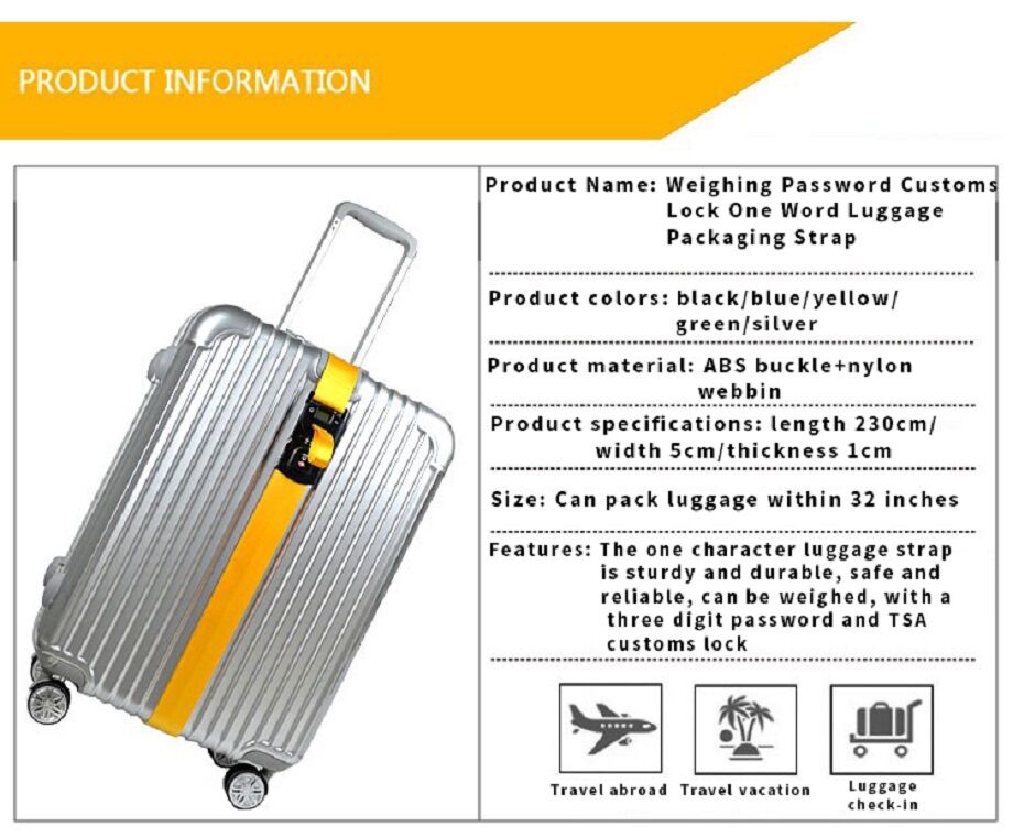 Weighing Code Customs Lock One Word Luggage Packing Belt Luggage Scale ...