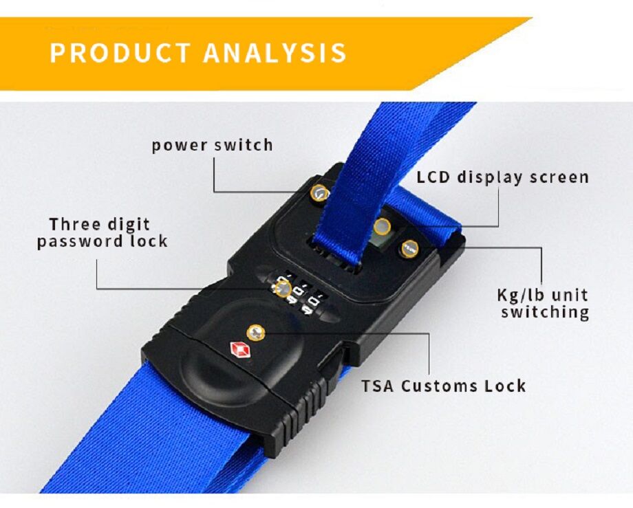 Weighing Code Customs Lock One Word Luggage Packing Belt Luggage Scale ...