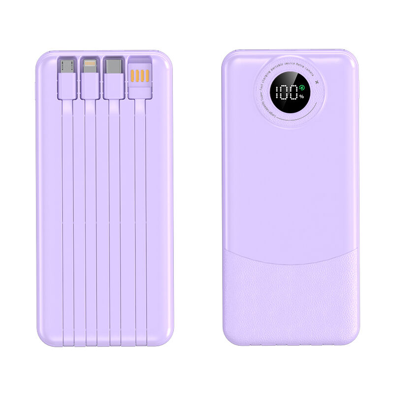 Oem+abs+10000mah Power Bank With Built-in Cable With Digital Display ...