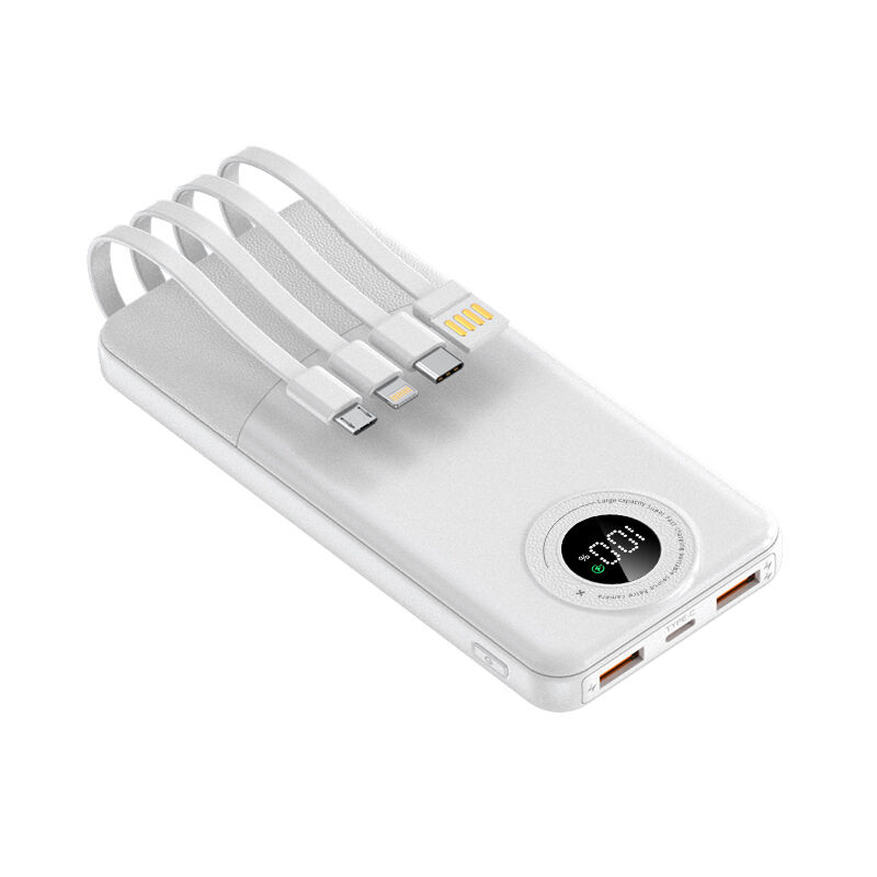 Oem+abs+10000mah Power Bank With Built-in Cable With Digital Display ...