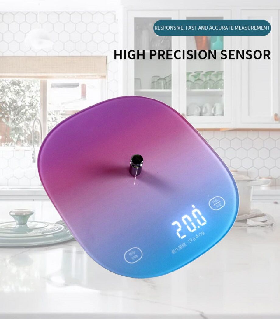Smart App Nutrition Baking Scale 5kg Colorful Tempered Glass Kitchen ...