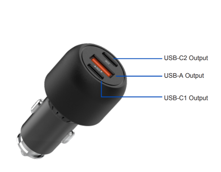 Pd 130w Car Charger Fast Charging Easy Mounting Dual Type C And Usb-a ...