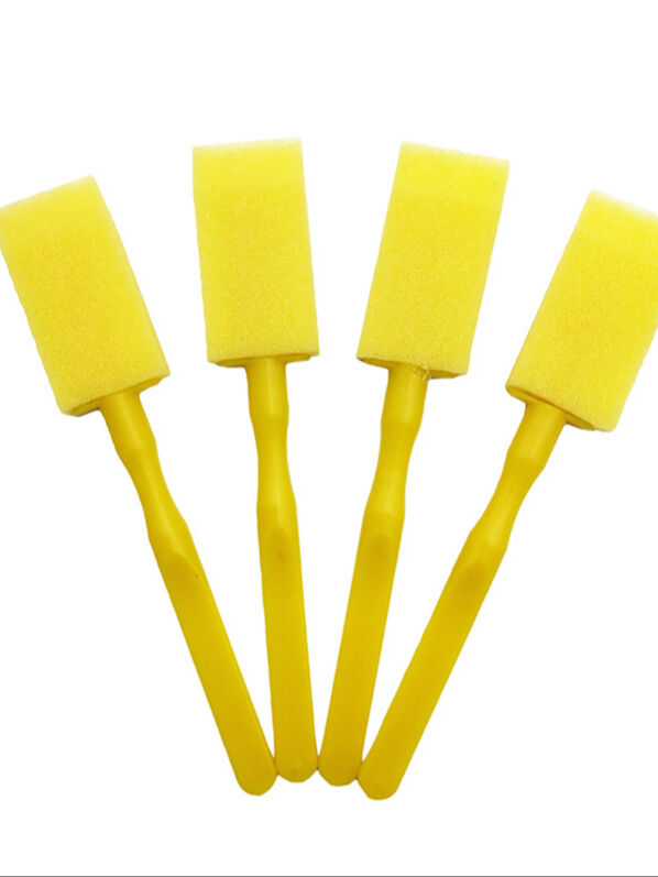 Hot Selling 14.5*2.5cm Square Foam Brush With Plastic Handle For ...
