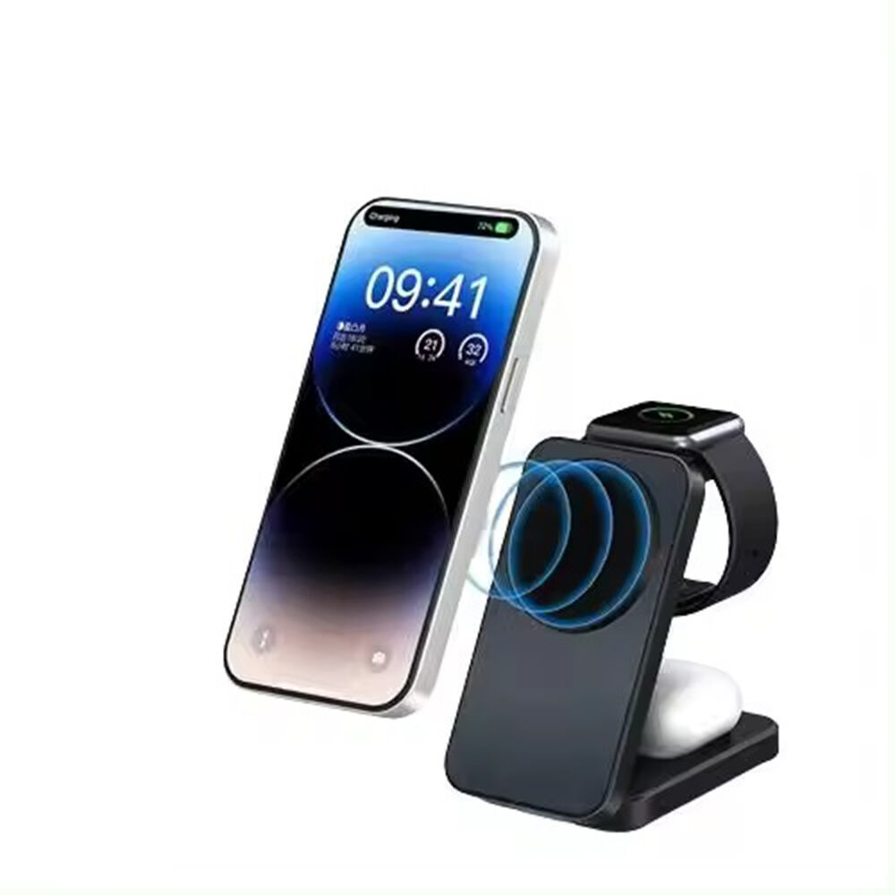 Magnetic Wireless Charger Stand Folding Charging Dock 15w 3 In 1 ...