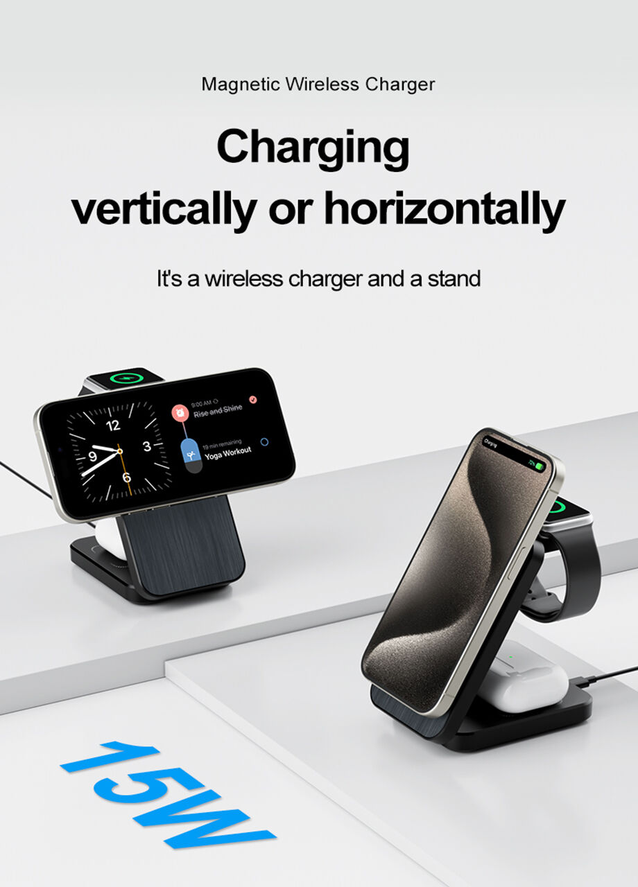 Shenzhen Factory 15w Fast 3 In 1 Foldable Wireless Charger ...