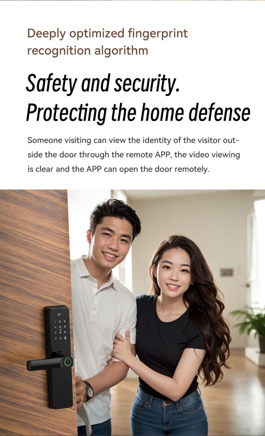 Waterproof Smart Door Lock Keyless Entry Electronic Keypad Smart Rim ...