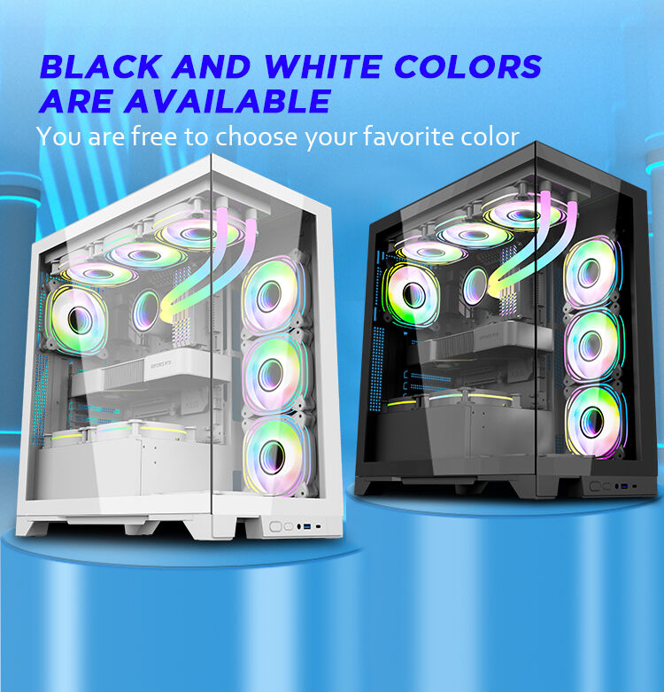 Cpu Cabinet Computer Case Bulk Atx Pc With Power Supply Fan Plexiglass ...