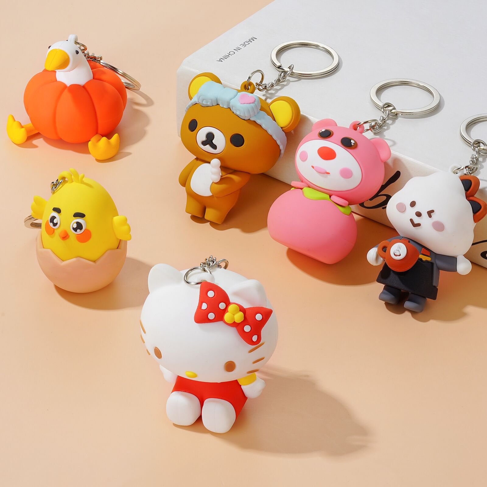 New Design 3d Silicone Rubber Keyring Accessories Cute Cartoon Keychain ...
