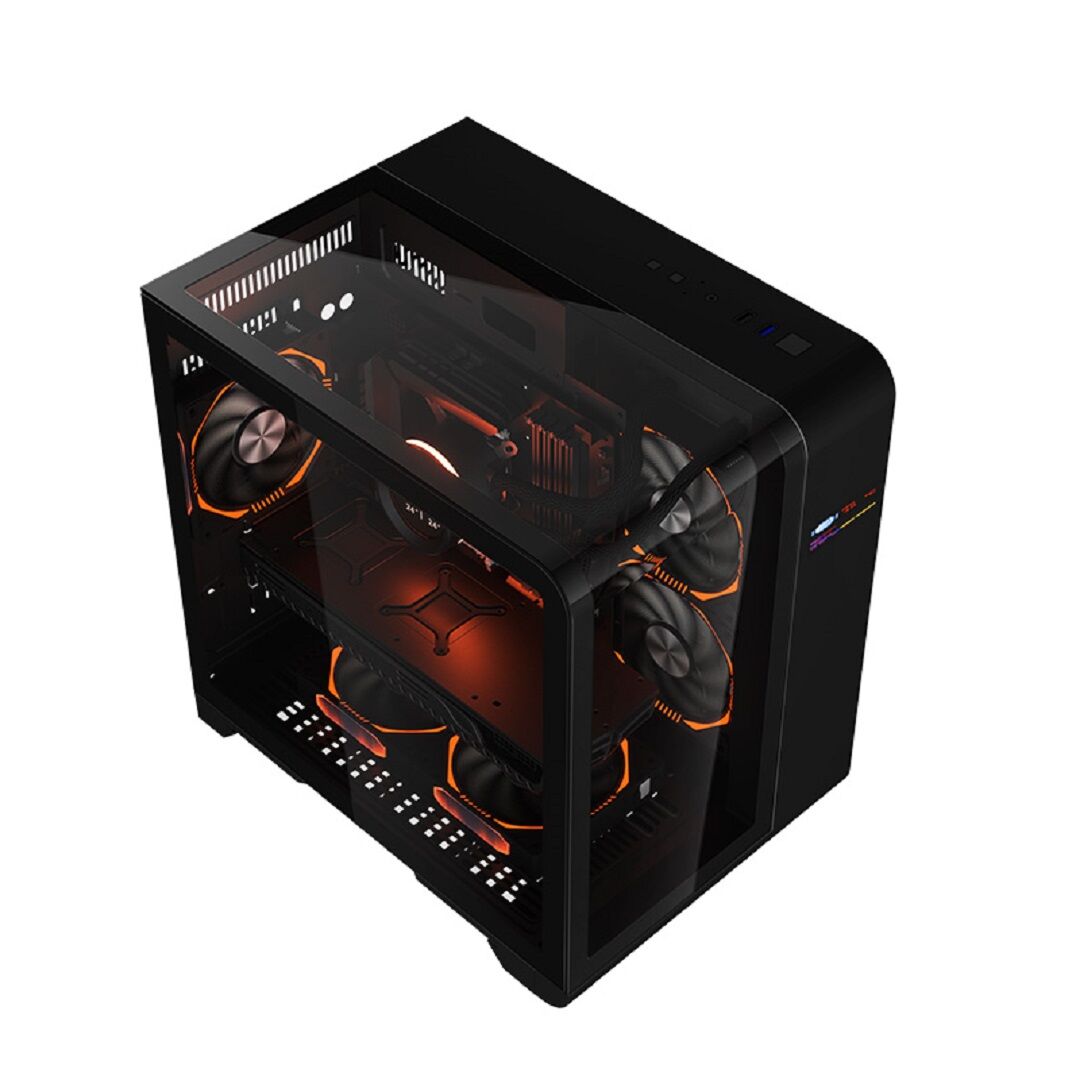 Latest Panoramic Sea View Room Cool Black Gaming Pc Case M-atx/itx Usb ...