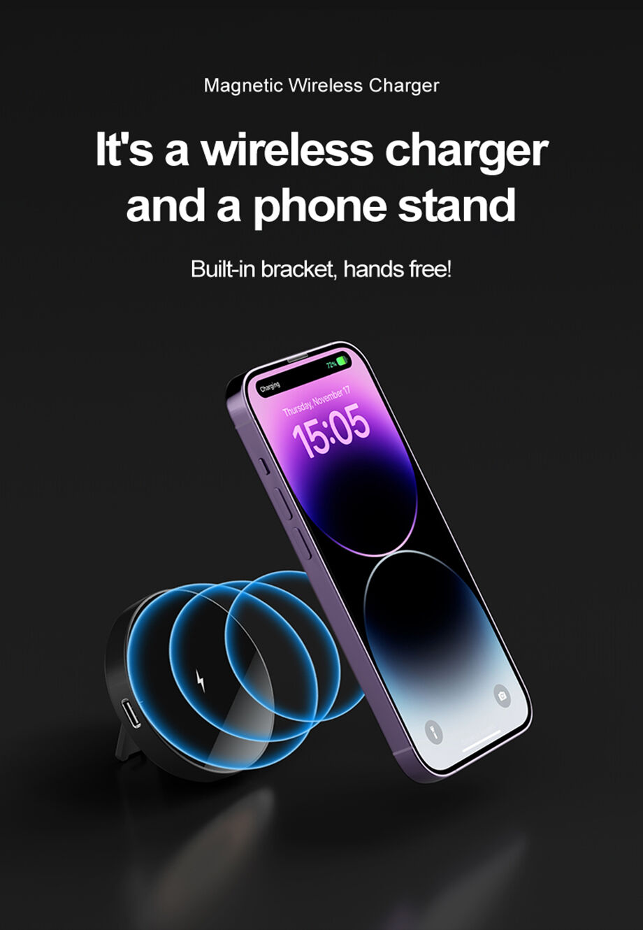 China Fashion 15w Magnetic Wireless Charger Custom Logo Wireless ...
