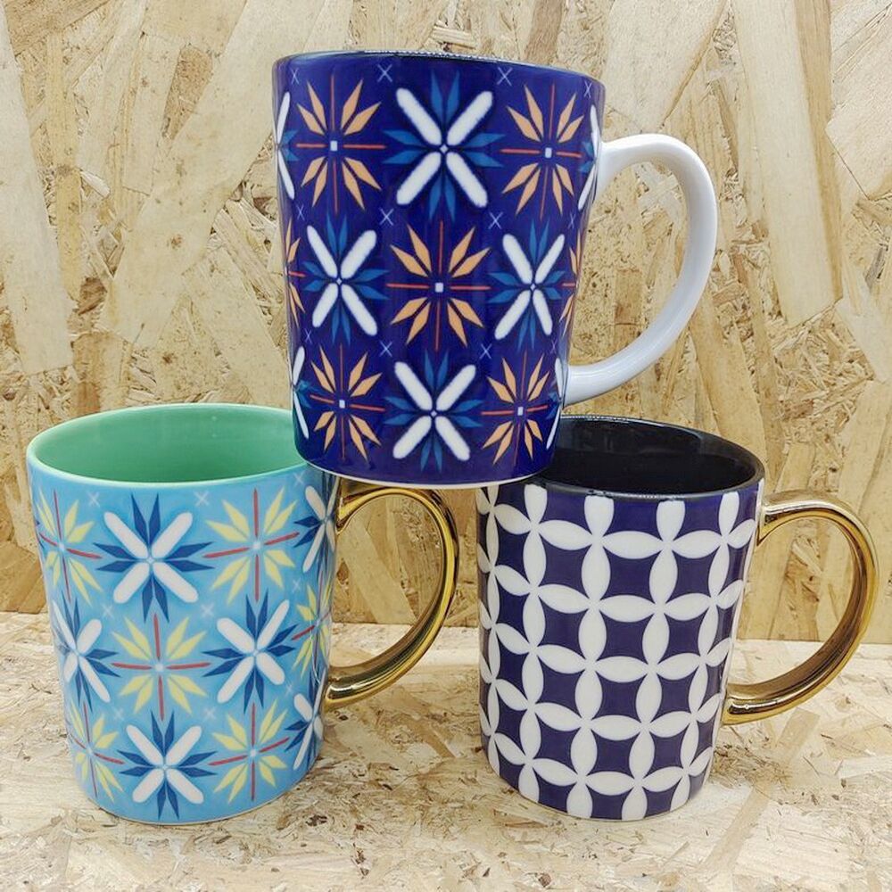 Modern Designer Custom Unique White Green Glazed Porcelain Mug Gift Set ...