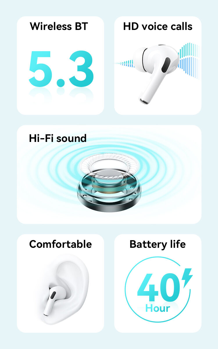 Bwoo True Wireless Earbuds Bluetooth 5.3 Earphones Tws Headset Led ...