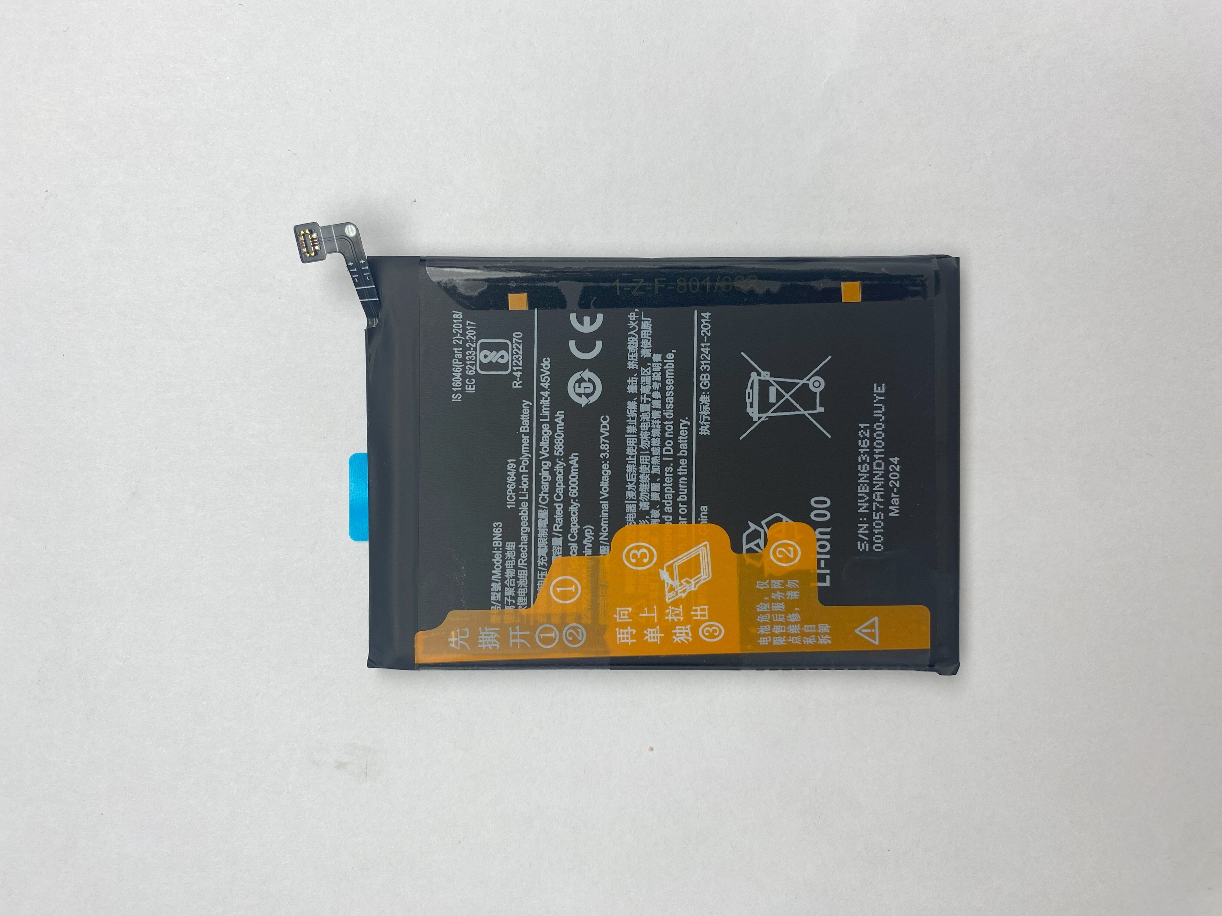 Mobile Phone Bn63 Built-in Battery For Redmi 10/10 Prime 6000mah High ...