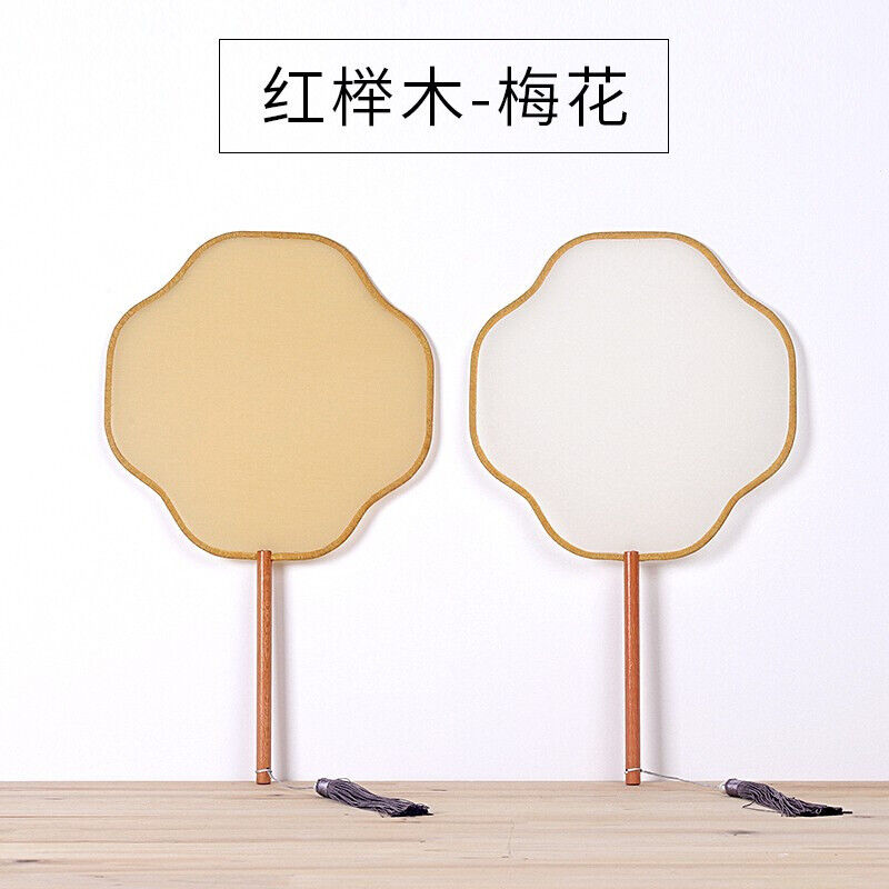 Group Fan Blank Silk Long Handle Hand Fan Cooked Silk Cloth Antique ...
