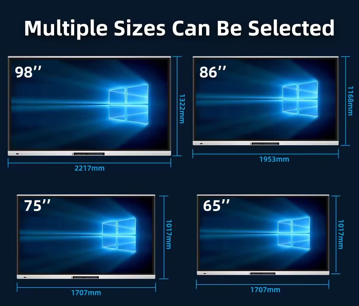 65/75/86 Inch Touch Screen Lcd Display Tv Flat Digital Meet Smart White ...