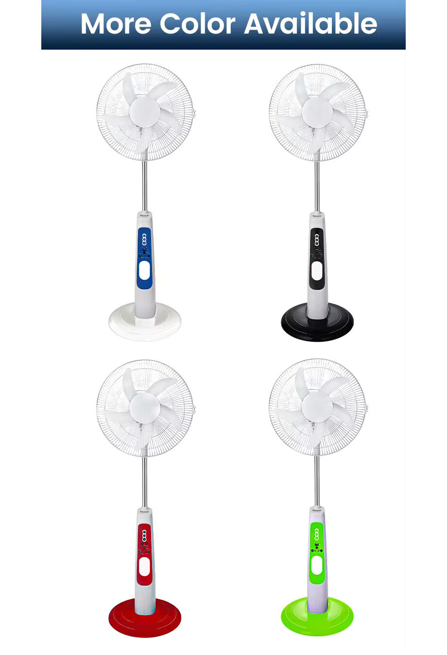 18' Inch Lithium Battery Portable Rechargeable Electric Fan Solar ...