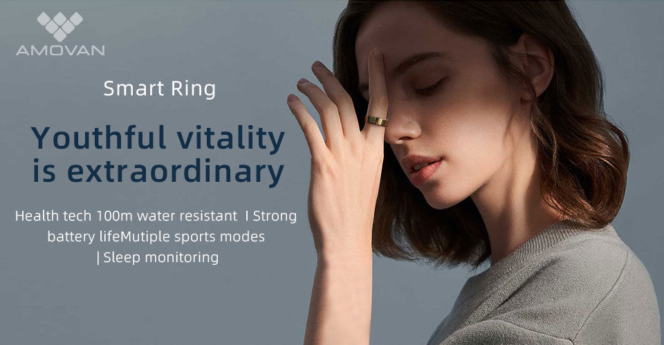 Bluetooth Smart Rings With App For Health Care Blood Oxygen Heart Rate ...