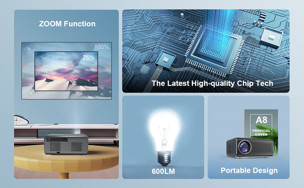 Auto Focus Projector Zoom Function 1080p Home Theater Projectors Wifi ...