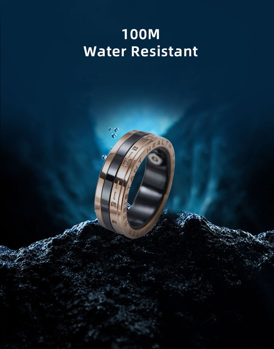 Waterproof Stainless Steel Smart Ring For Health Care Spo2 Heart Rate ...