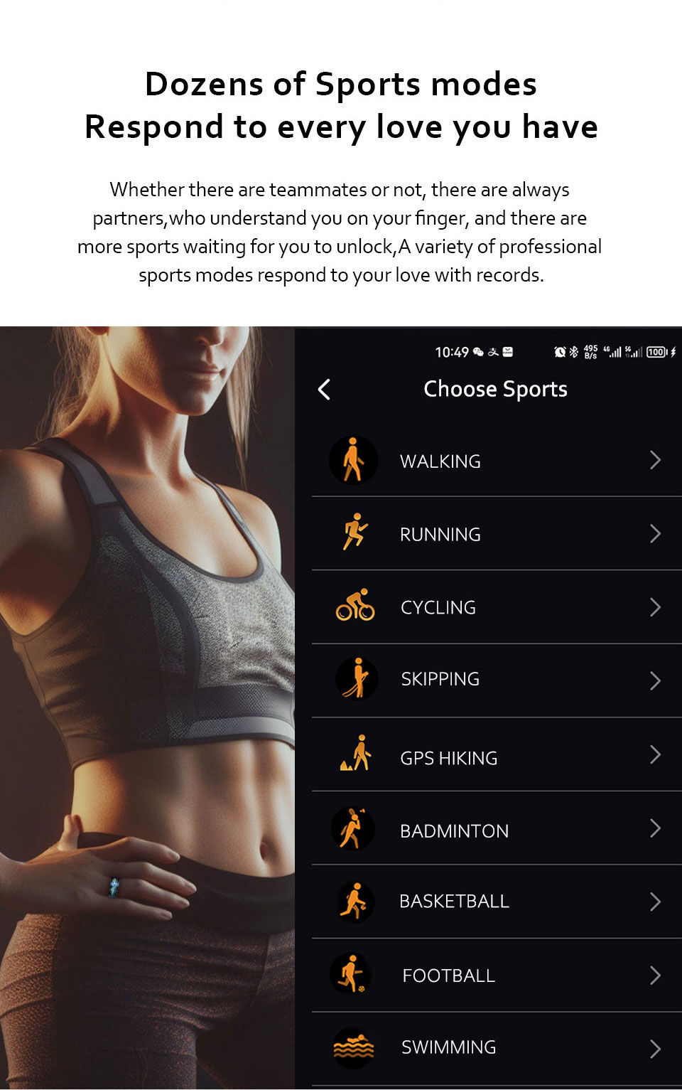 Bluetooth Heart Rate Spo2 Monitoring Sleep Tracking Fitness Record ...