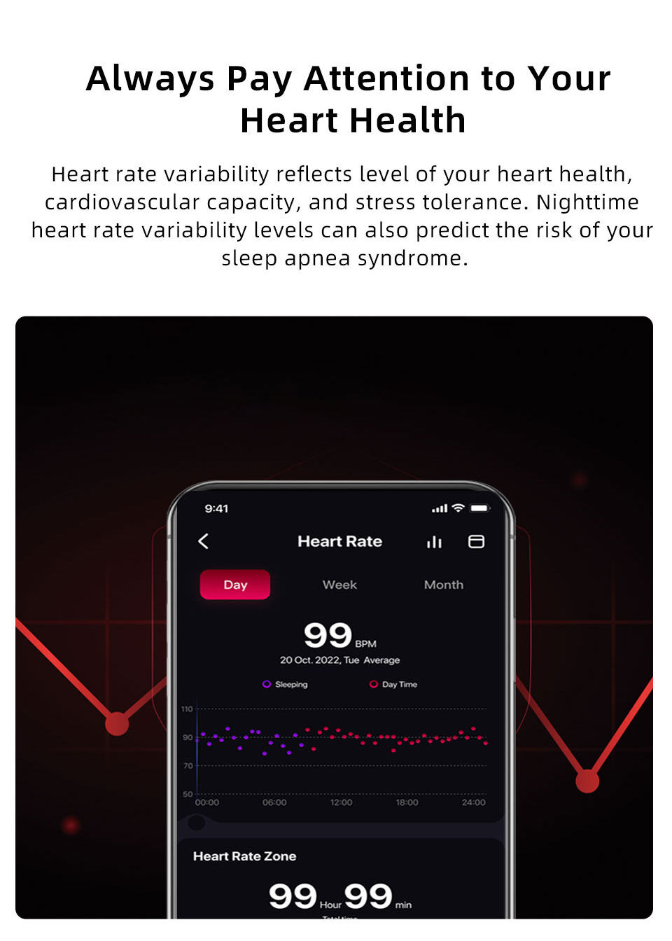 Bluetooth Heart Rate Spo2 Monitoring Sleep Tracking Fitness Record ...