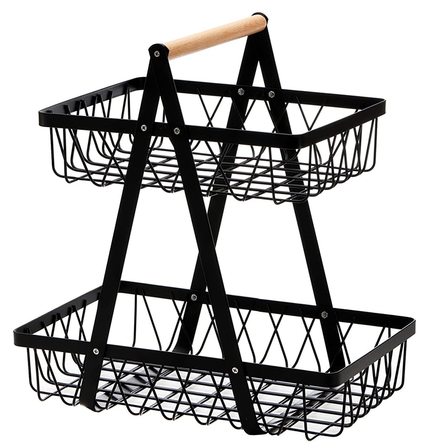 Detachable Designed Customized Color Two Tier Fruits Basket Kitchen ...