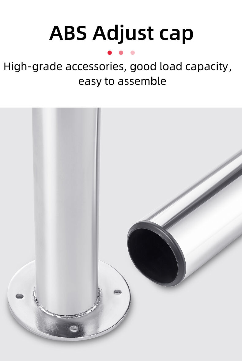 Brushed Satin Nickel Telescopic Height Adjustable 60mm Diameter Metal ...