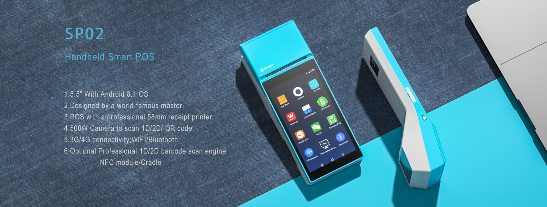 Scangle New Model 4g Handheld Pos Android Pos Terminal With 58mm ...