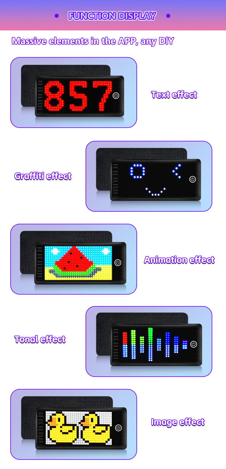 Mini Led Signs Rechargeable Wireless Bluetooth Led Message Sign Smart ...