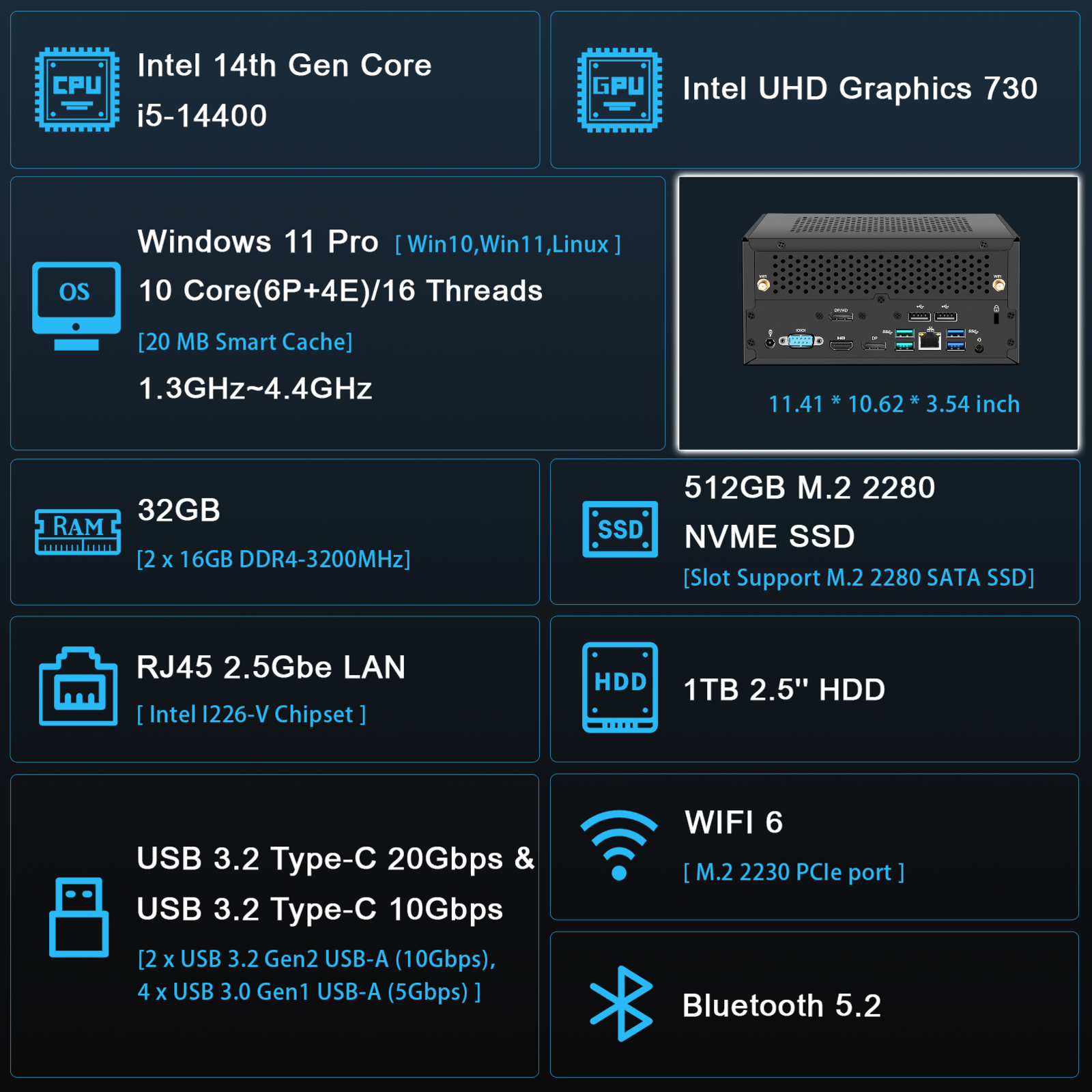 X3-b760 Small Form Factor Desktop Pc, Intel Core 14th Gen I5-14400 ...