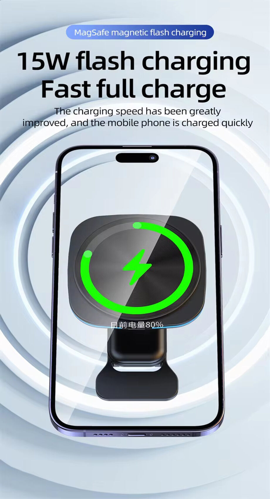 Factory Rgb Light Magnetic Wireless Charger 15w Air Vent Car Phone ...