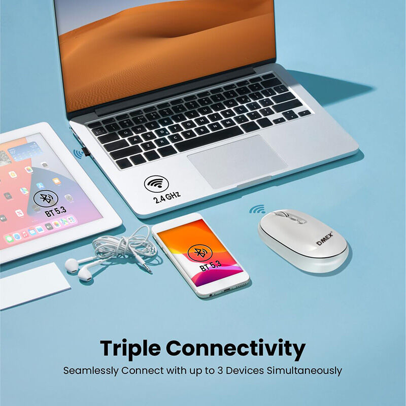 Dm138 Bluetooth Mouse, With Bluetooth 5.0 & 2.4 Ghz Dual Wireless ...