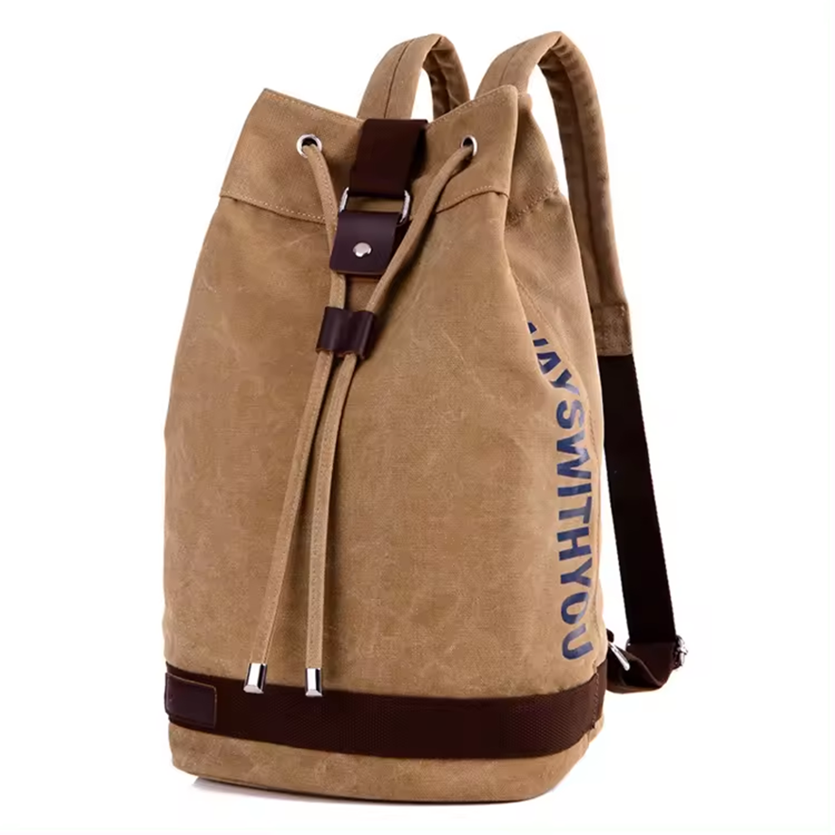 Bulk Buy China Wholesale Heavy Duty Canvas Retro Big Drawstring Bucket Bag With String Shoulder ...