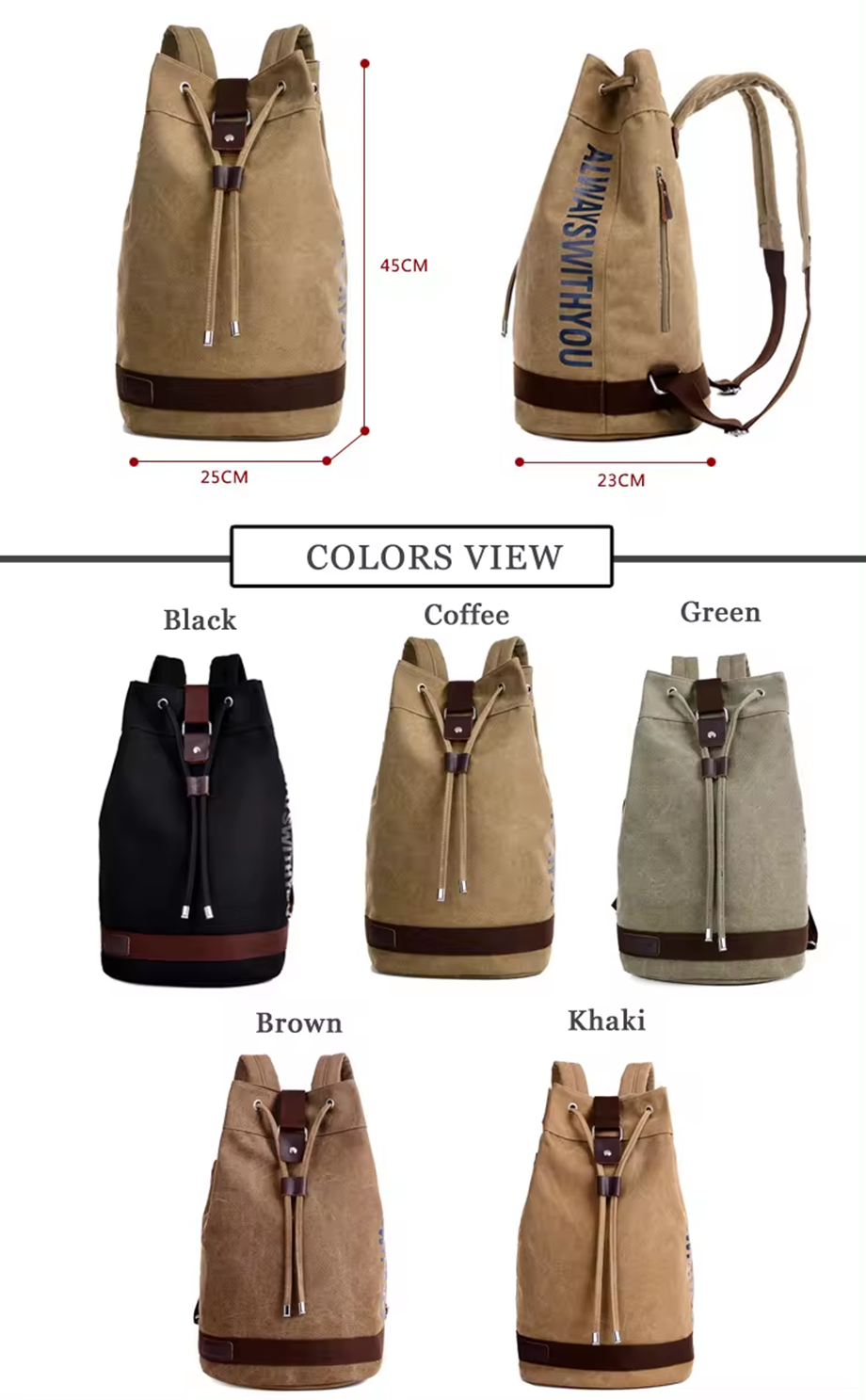 Bulk Buy China Wholesale Heavy Duty Canvas Retro Big Drawstring Bucket ...