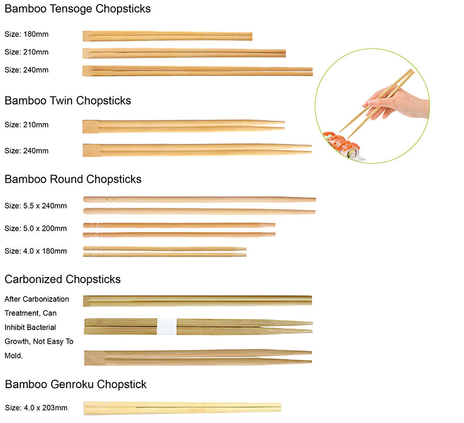 Disposable Compostable Natural Bamboo Twin Chopsticks Stick For Hotel ...