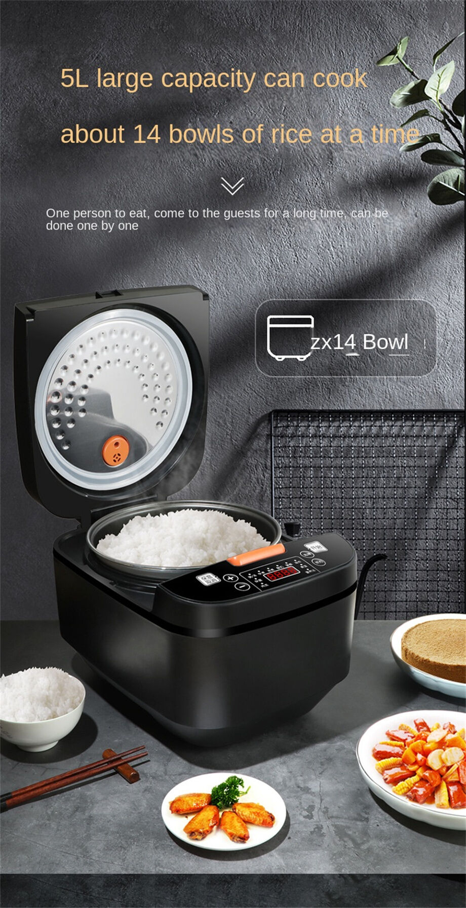 In Stock Silver Crest 5l Rice Cooker Automatic Smart Digital Touch Lcd ...