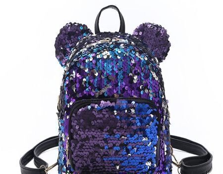 Mini Cute Shiny Sequined Leather Backpack, Bead String Backpack - Buy ...