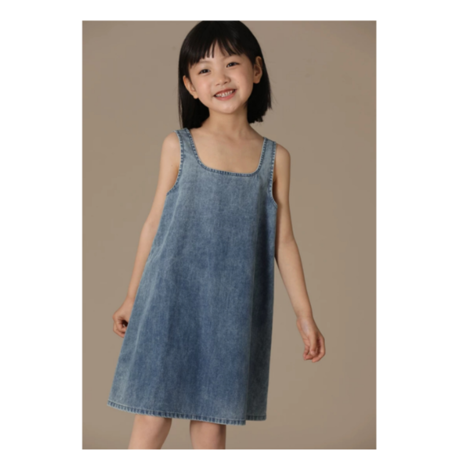 Supplier- Gilrs Cotton Denim Washed Sundresses , Snowing Washing ...