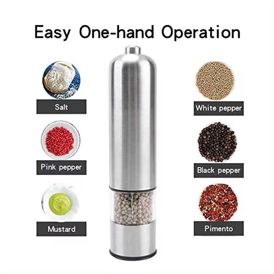 Black Mill Sea Salt Spice Kitchen Utensils Electric Gravity Induction ...