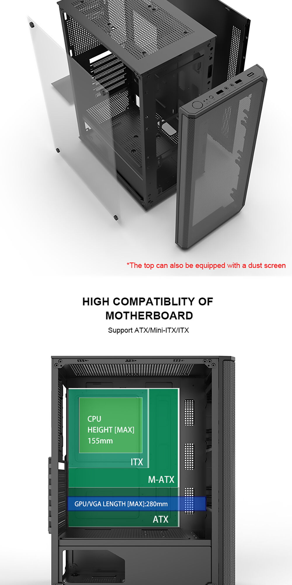 Factory 2024 Gamer Computer Case Support Rtx-3090 Pc Cases Customize ...